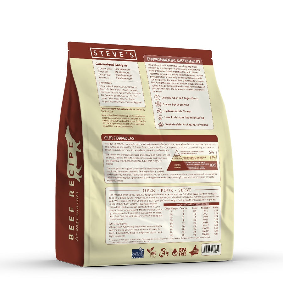 Steve's Real Food Beef 15 Frozen Raw Pet Food (3 Pack) Bundle